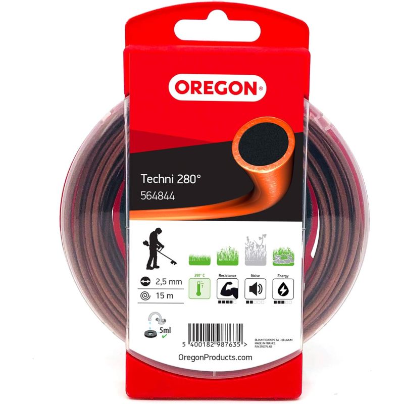 Filo per decespugliatore tondo Techni 280° Marrone/Nero ø 2.5mm/15m Oregon 564844