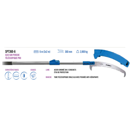 Scie Scie à Main sur Perche Télescopique PRO ISEKI 6M LAME - SPT-360-6